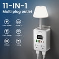 11-in-1 Multifunctional Power Strip, Clock & Desk Lamp, 4 Outlets, 3 ...