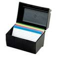 Oxford Plastic Index Boxes, 3 X 5, 300 Cards Capacity, Black, Pack of 6 ...