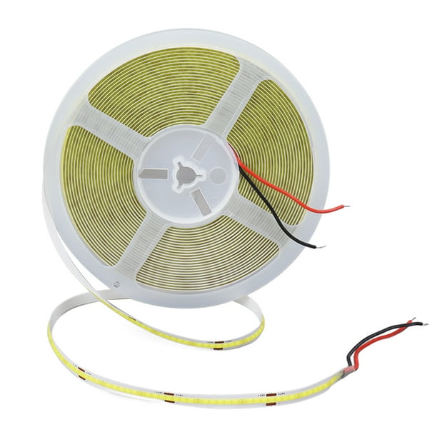 Tira de luz LED COB 10m 110LM 252 cuentas de lámpara cortables Flexible autoadhesiva COB cinta ...