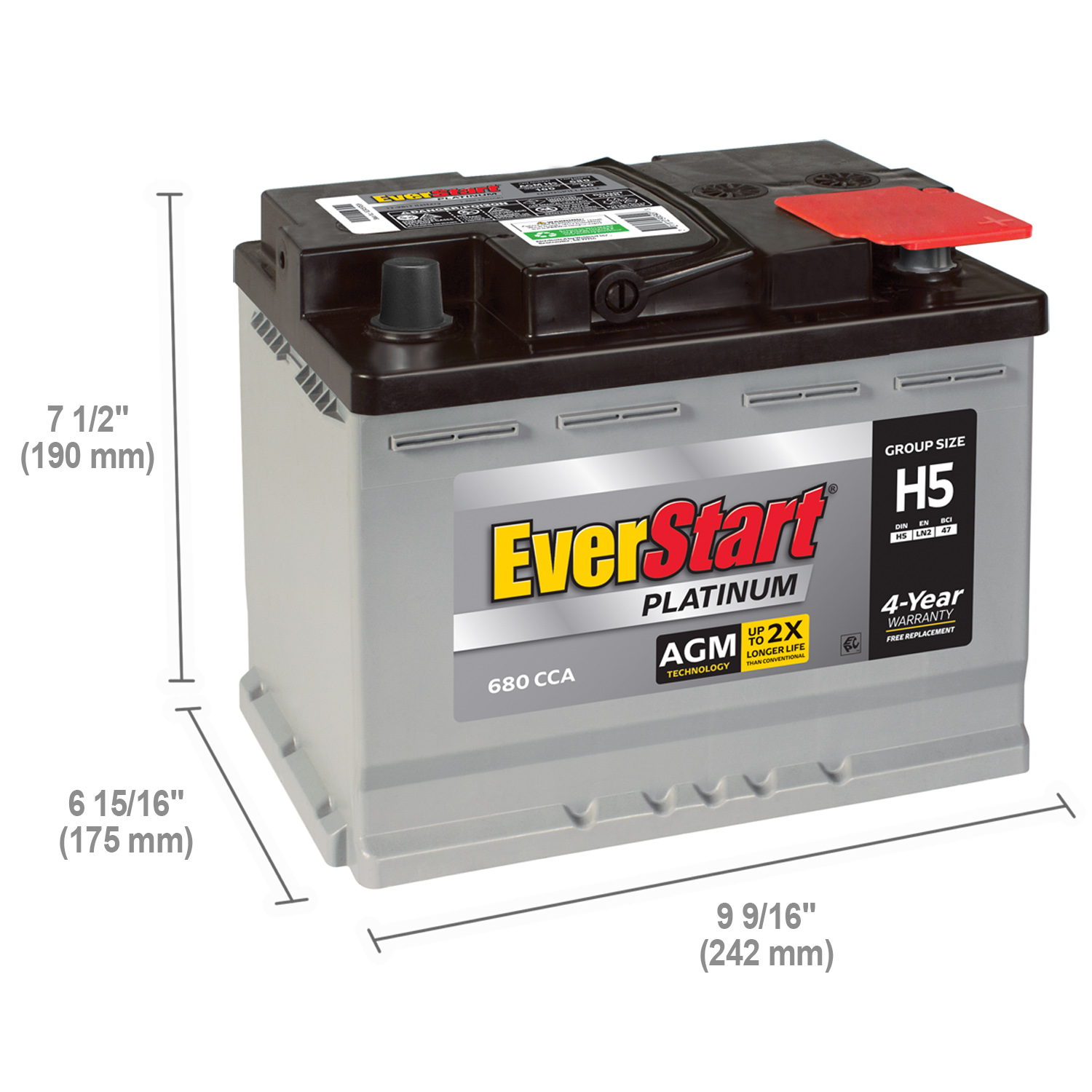 EverStart Platinum AGM Automotive Battery Group Size 24F 50 OFF