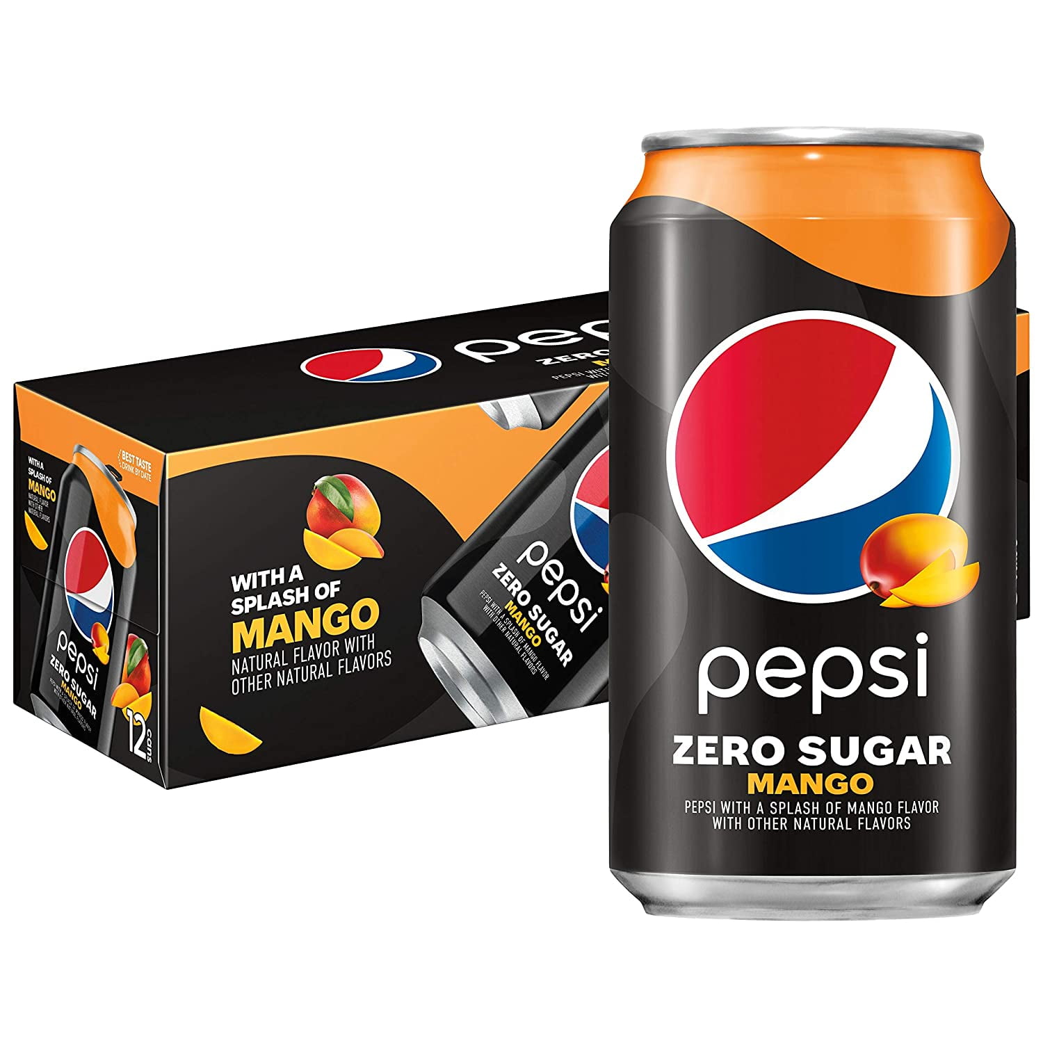 Pepsi, Zero Sugar 12oz Cans 12 Pack, Mango - Walmart.com