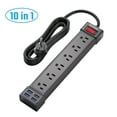 Superdanny Surge Protector Power Strip, 6 AC Outlets Extender, 4 USB ...