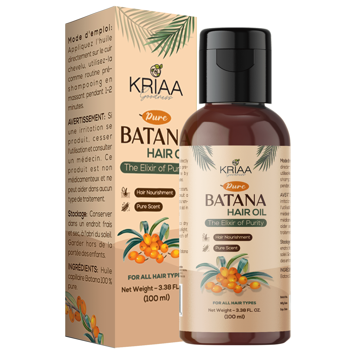 Click here for Kriaa Goodness Pure Batana Oil For Hair (100ml) Da... prices