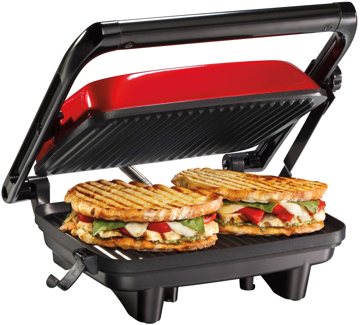 Electric Panini Press Grill With Locking Lid Opens 180 Degrees For Any Electric Panini Press Grill With Locking Lid Opens 180 Degrees For Any