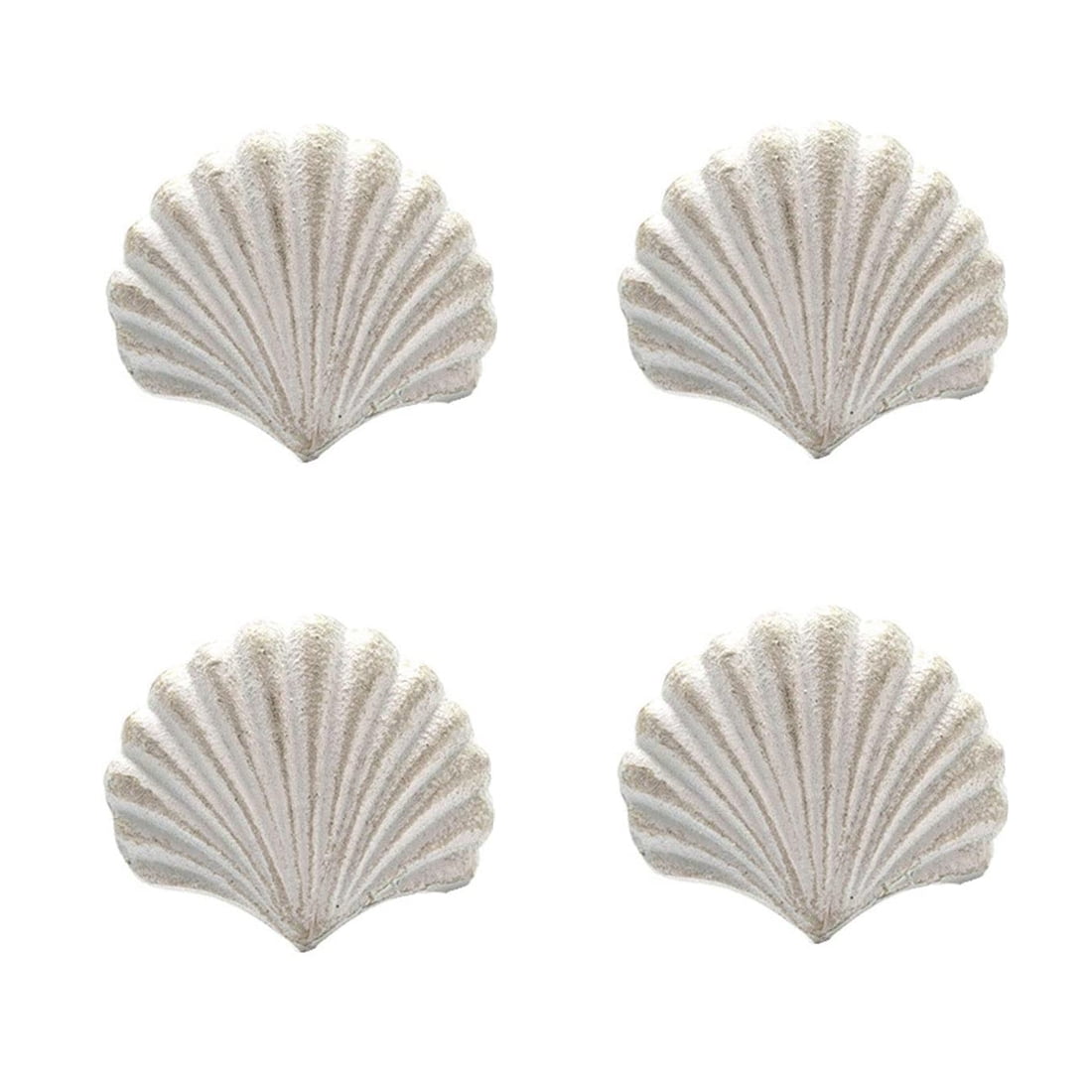 DPOWERFUL White Seashell Drawer Pulls - Retro Cast Iron Handles for ...