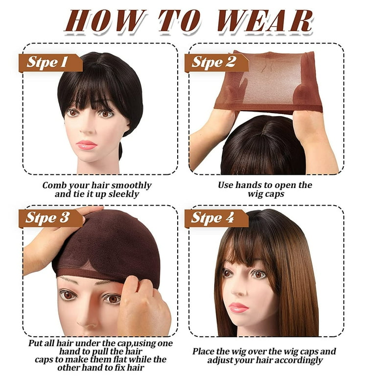 100 Pieces Wig Cap Elastic Medium Nylon Stocking Caps Stretchy Stocking ...