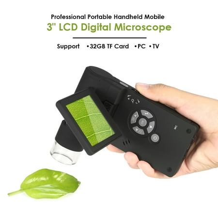 Professional Portable Handheld Mobile 3" LCD Digital Microscope 5M 10 ...