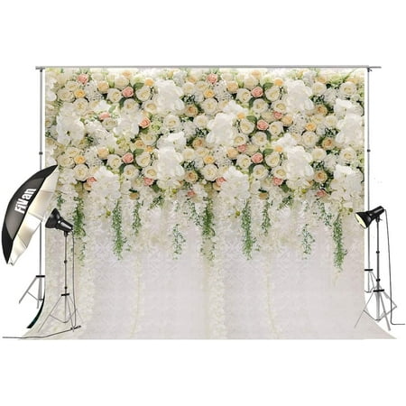 Spring Wedding Backdrop White Green Wisteria Flower Photo Background ...