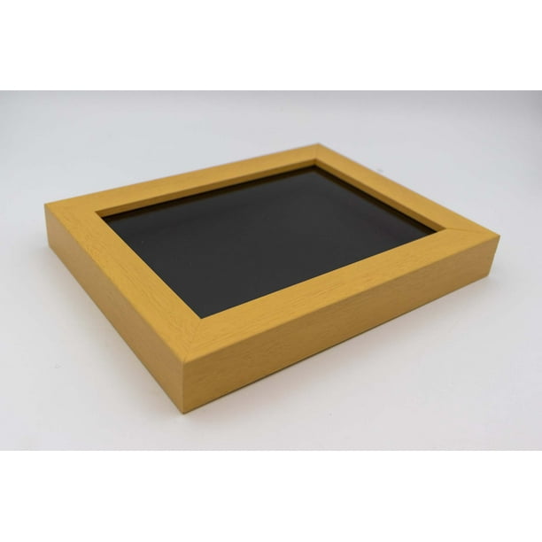 4x4 Shadow Box Frame Natural Real Wood with a Black Acid-Free Backing ...