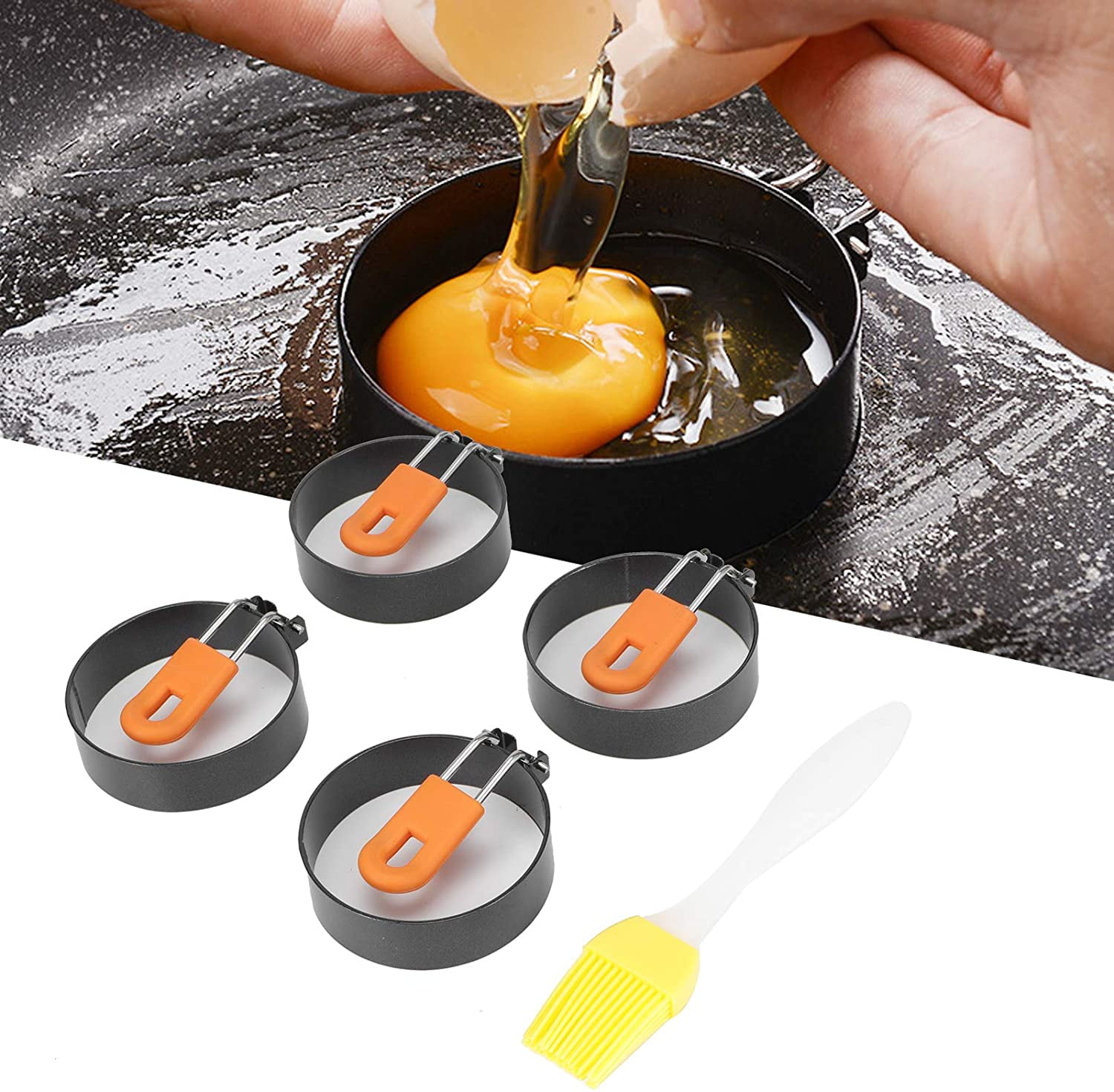 4Pack Egg Ring for Frying Eggs 3inch Stainless Steel Egg Cooking Rings ...