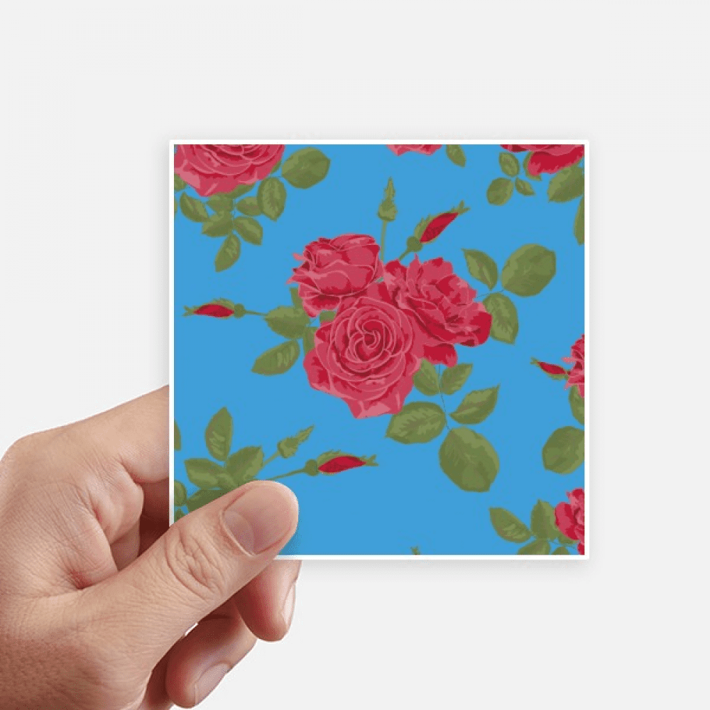 Blue Red Drawing Art Sticker Square Waterproof Stickers Wallpaper Car ...