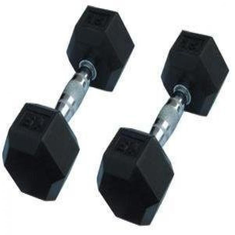 Pair of Rubber Coated Hex Dumbbells Size: 7 lbs - Walmart.com - Walmart.com