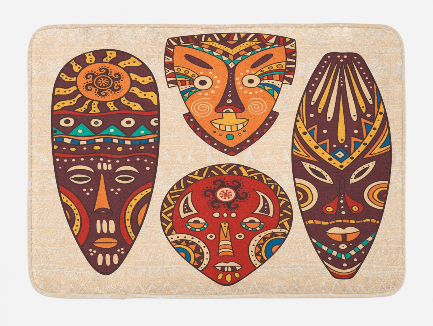 Tribal Bath Mat, Folkloric Art Pattern on Accessories Indigenous ...