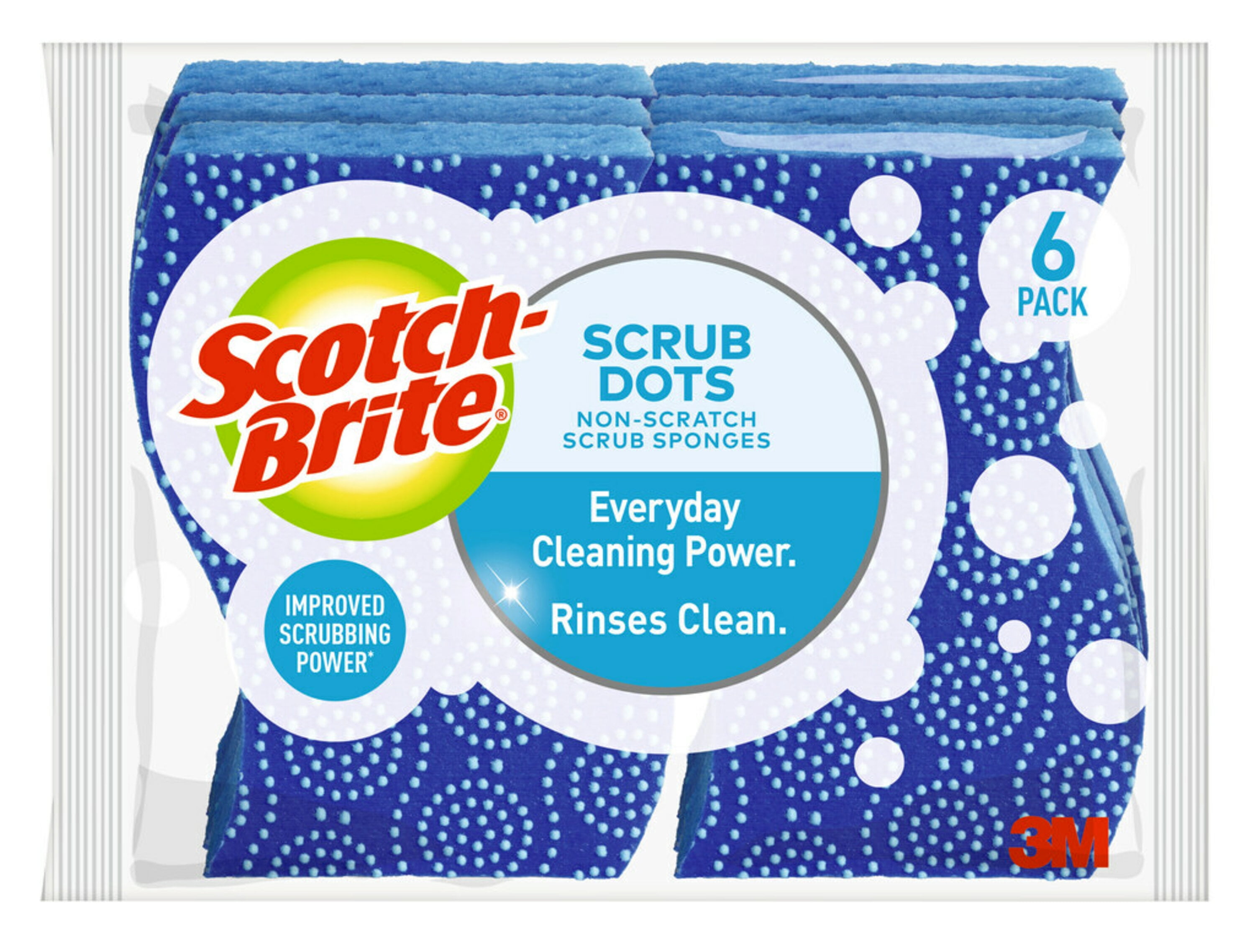 Scotch-Brite Scrub Dots Non-Scratch Sponge - 4.8" Height x 6.5" Width x ...