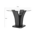 Brandon Counter Height Table-54 Inch Glass Top-Glam Dark Gray Pedestal ...