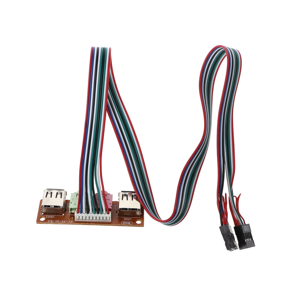 2-Port USB 2.0 Computer Case Front Panel Audio Jacks Port Mic Earphone ...