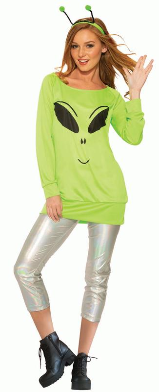 Spaced Out Alien Casual Adult Women's Costume Cosmic UFO Extra ...