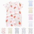 CAUYDY Newborn Baby Boy Clothes Button Down Short Sleeve Shirt Romper ...