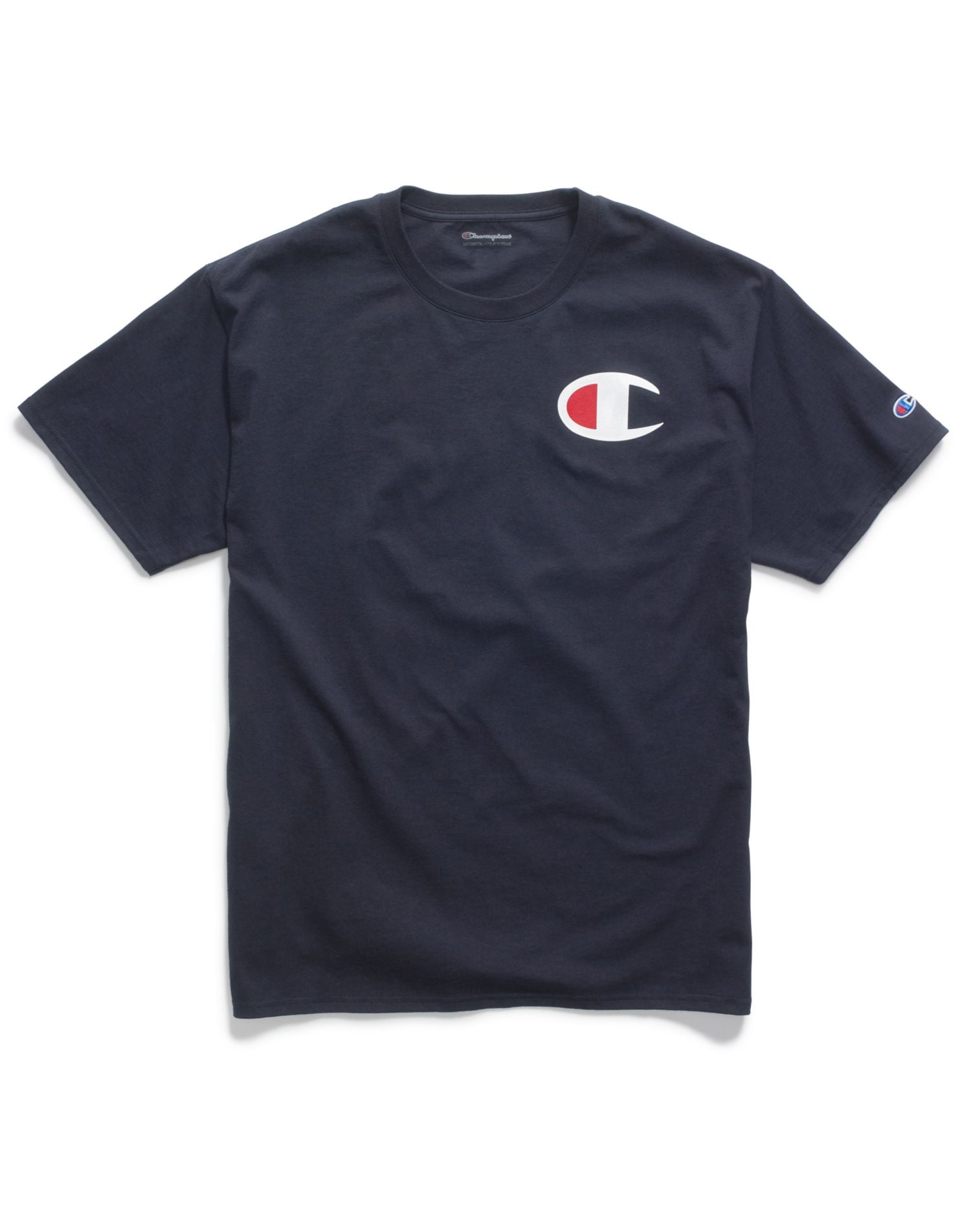 Champion Mens Classic Jersey Short-Sleeve Tee, XXL, Big C Navy ...