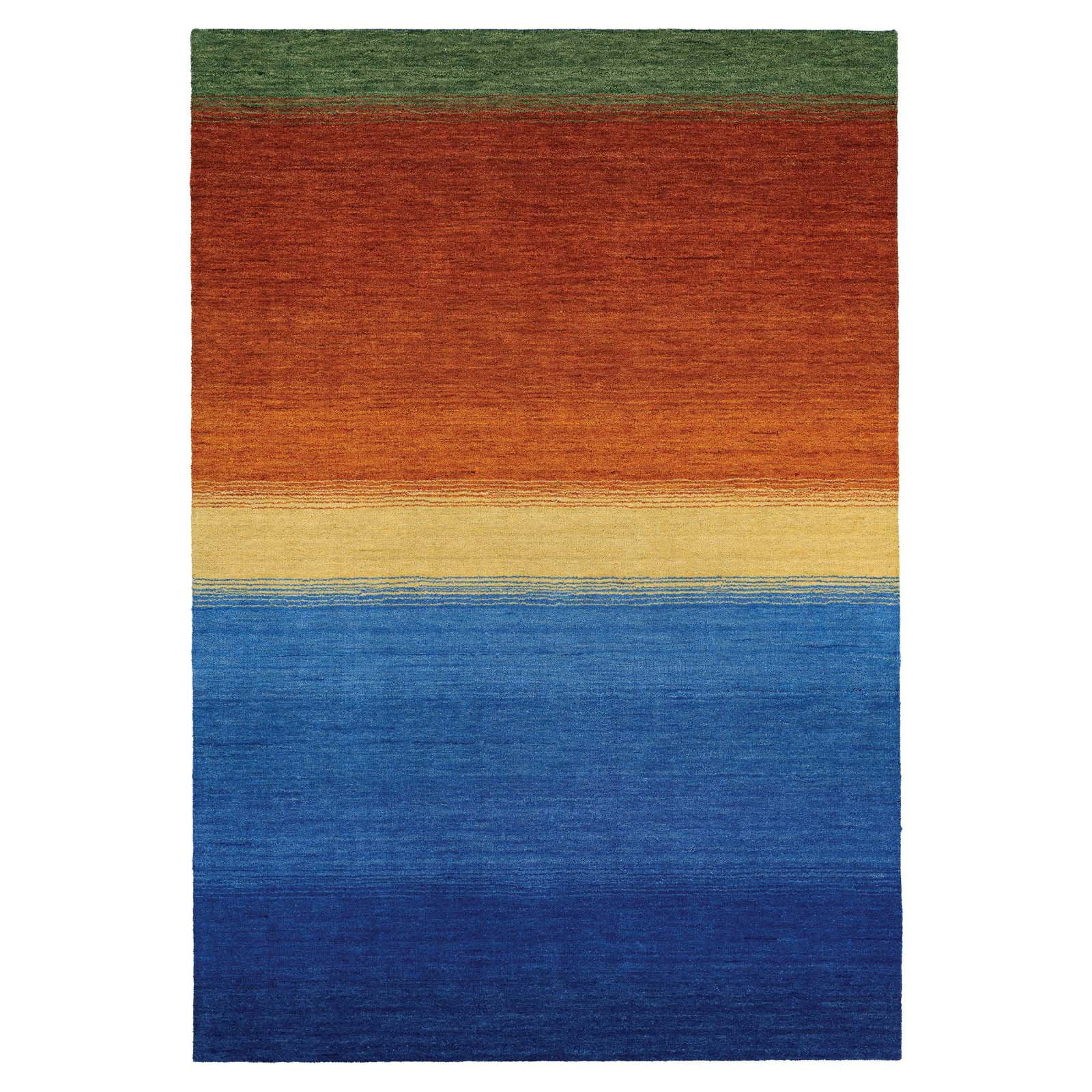 Couristan Oasis Ocean Sunset Rug, Ocean Blue/Burnt Orange, Multiple ...