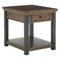 Weston Home Niccola Wood Rectangular End Table with Built-In Outlets ...