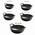 5 Sizes Uncoated Cast Iron Wok with Dual Handles, 7.87-12.59 Inch Heavy ...