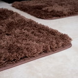 Lavish Home 3-Piece Bath Rug Set - Non-Slip - Chocolate Brown - Walmart.com