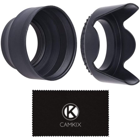 72mm Set of 2 Camera Lens Hoods - Rubber (Collapsible) + Tulip Flower ...