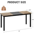 Dining Table for 6, Rectangular Wooden Kitchen Table with Metal Legs ...