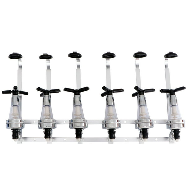 6-Bottle Liquor Dispenser Wall Mounted Bottle Beverage Stand Wall ...