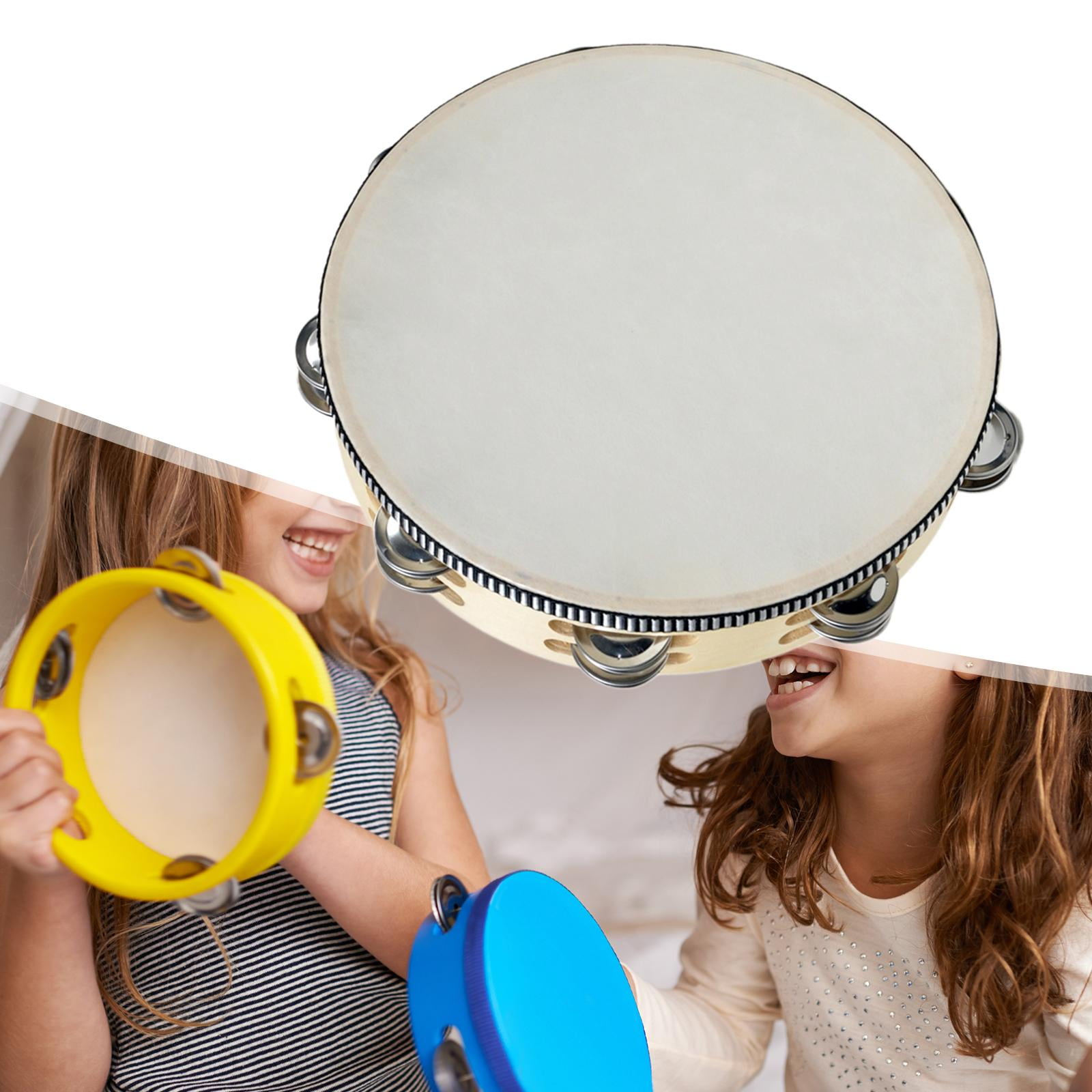 Hand Drum, Double Rows Tambourine Musical Instrument, Wooden ...