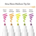 Apple Barrel Multi-Surface Medium Tip Paint Pens Set, Neon Colors, 5 ...