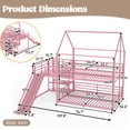 HMYG Full Metal House Bunk Bed with Storage Stairs,Slide,Safety Rails ...