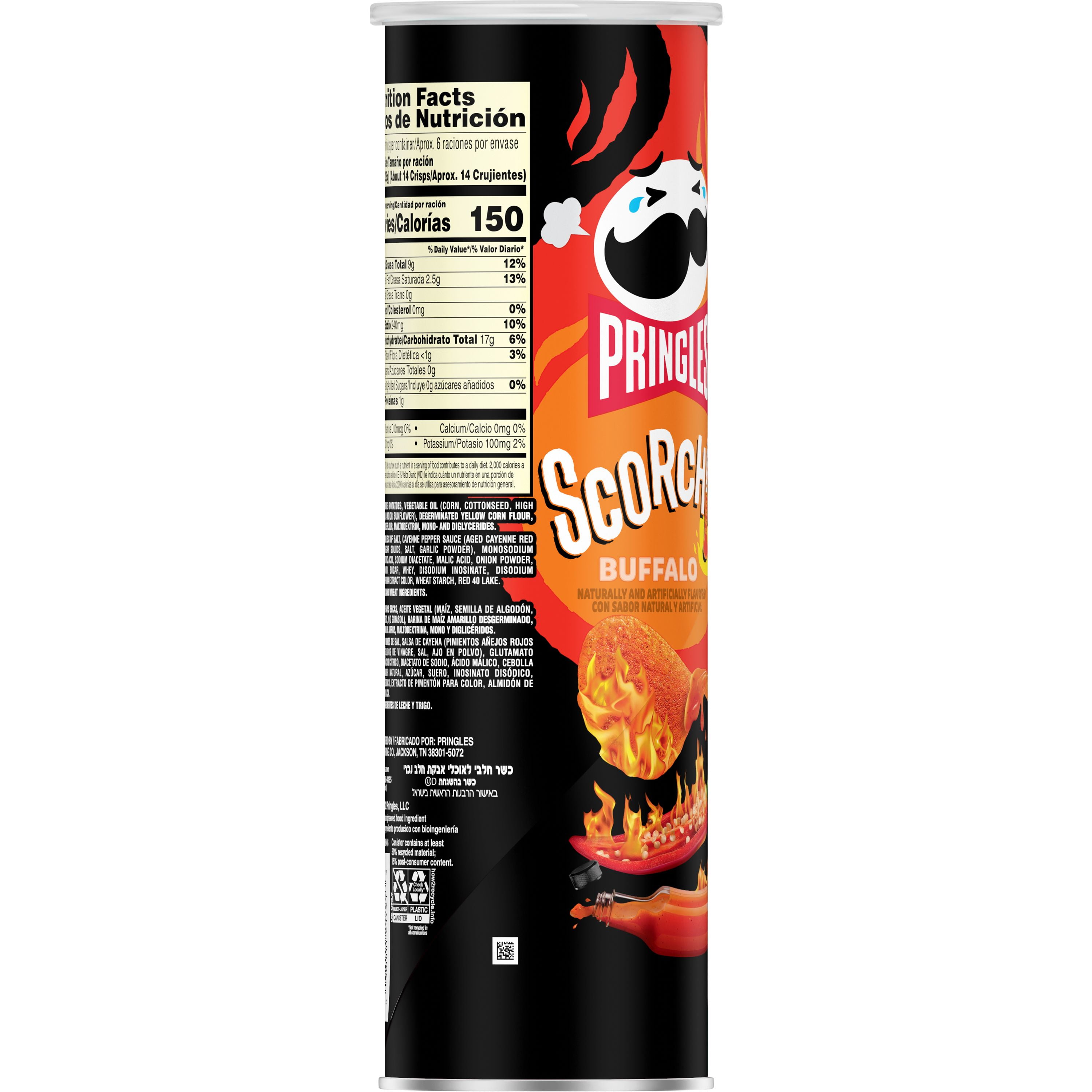 Buy Pringles Potato Crisps Chips, Scorchin' Buffalo, 5.5 oz Online at ...