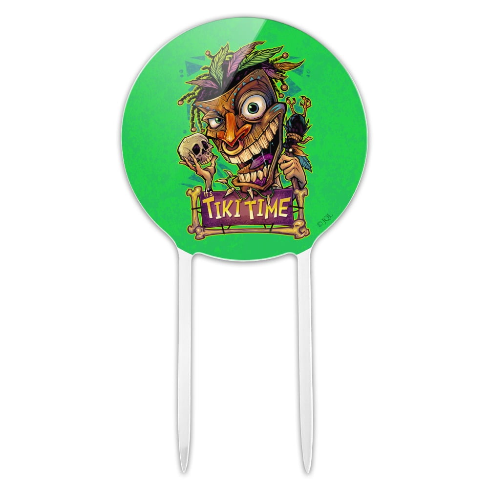 Acrylic Tiki Time Witch Doctor Tropical Island Cake Topper Party ...