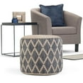 Edgeley Boho Round Pouf in Grey, Natural Woven Braided Jute - Walmart.com