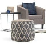 Edgeley Boho Round Pouf in Grey, Natural Woven Braided Jute - Walmart.com