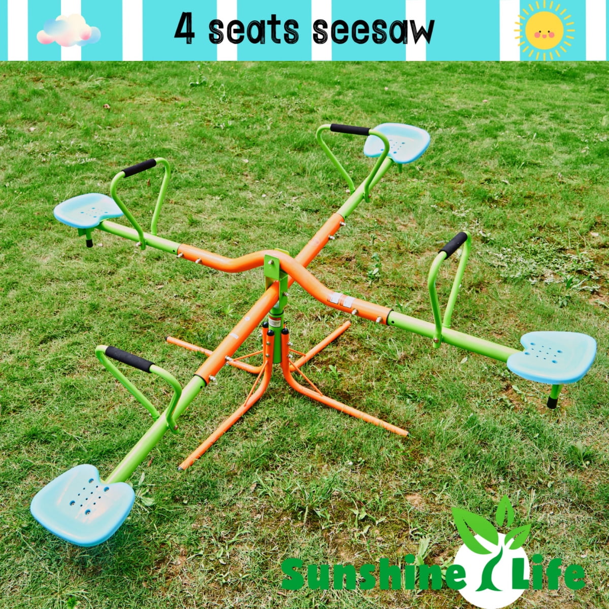 Seesaw Swivel Teeter-Totter Home Playground Equipment, 360 Degrees ...