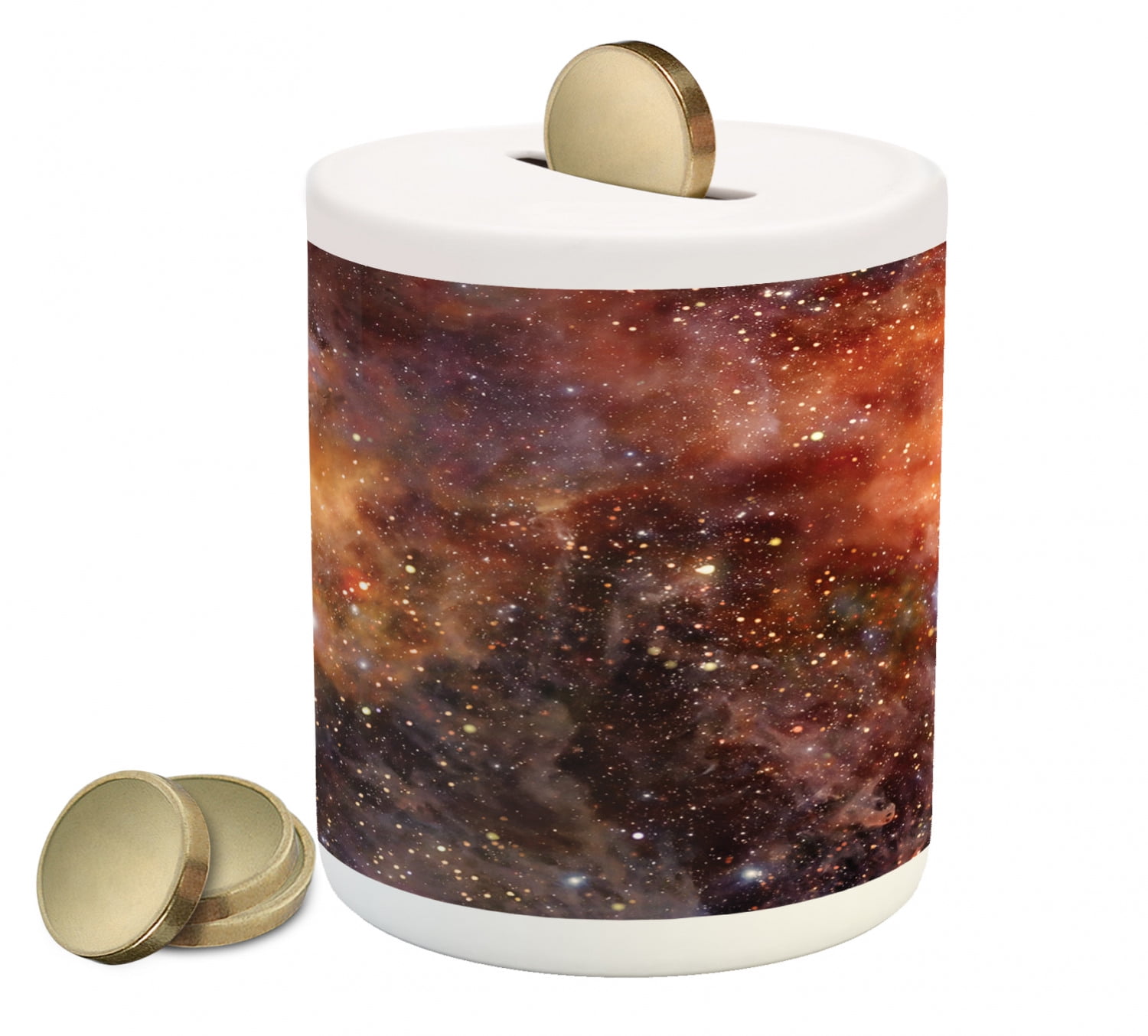 Outer Space Piggy Bank, Nebula Gas Cloud in Deep Outer Space Galaxy ...
