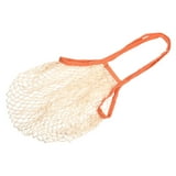 Uxcell Cotton Mesh Bag, 15x13.8" Long Handle Reusable Mesh Net String ...