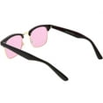 Modern Horn Rimmed Sunglasses Semi Rimless Color Tinted Square Lens ...