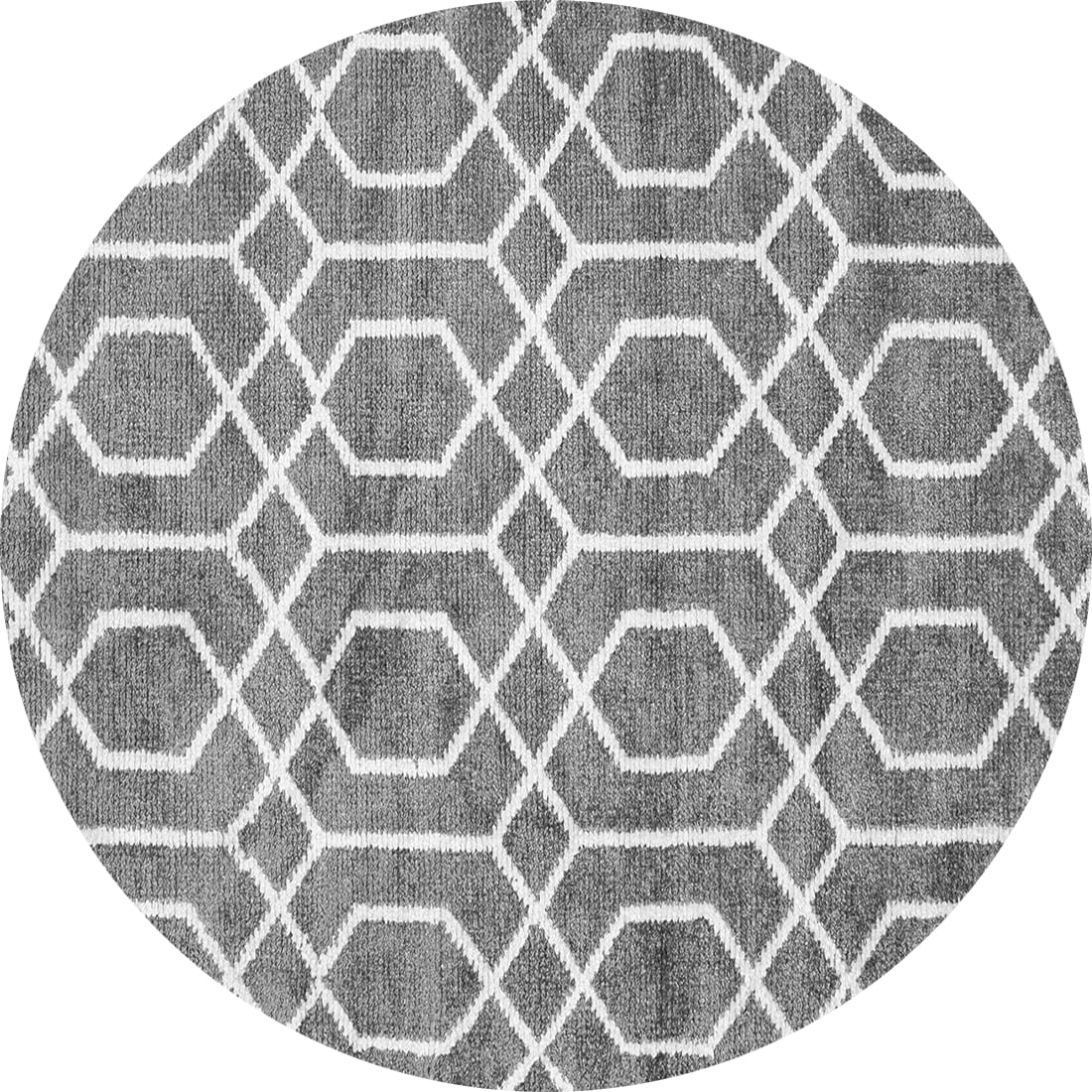 Ahgly Company Indoor Round Trellis Gray Modern Area Rugs, 8' Round ...