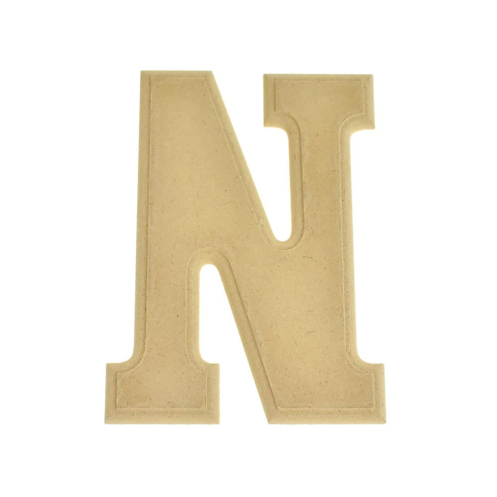 Pressed Board Beveled Wooden Letter N, Natural, 6-Inch - Walmart.com