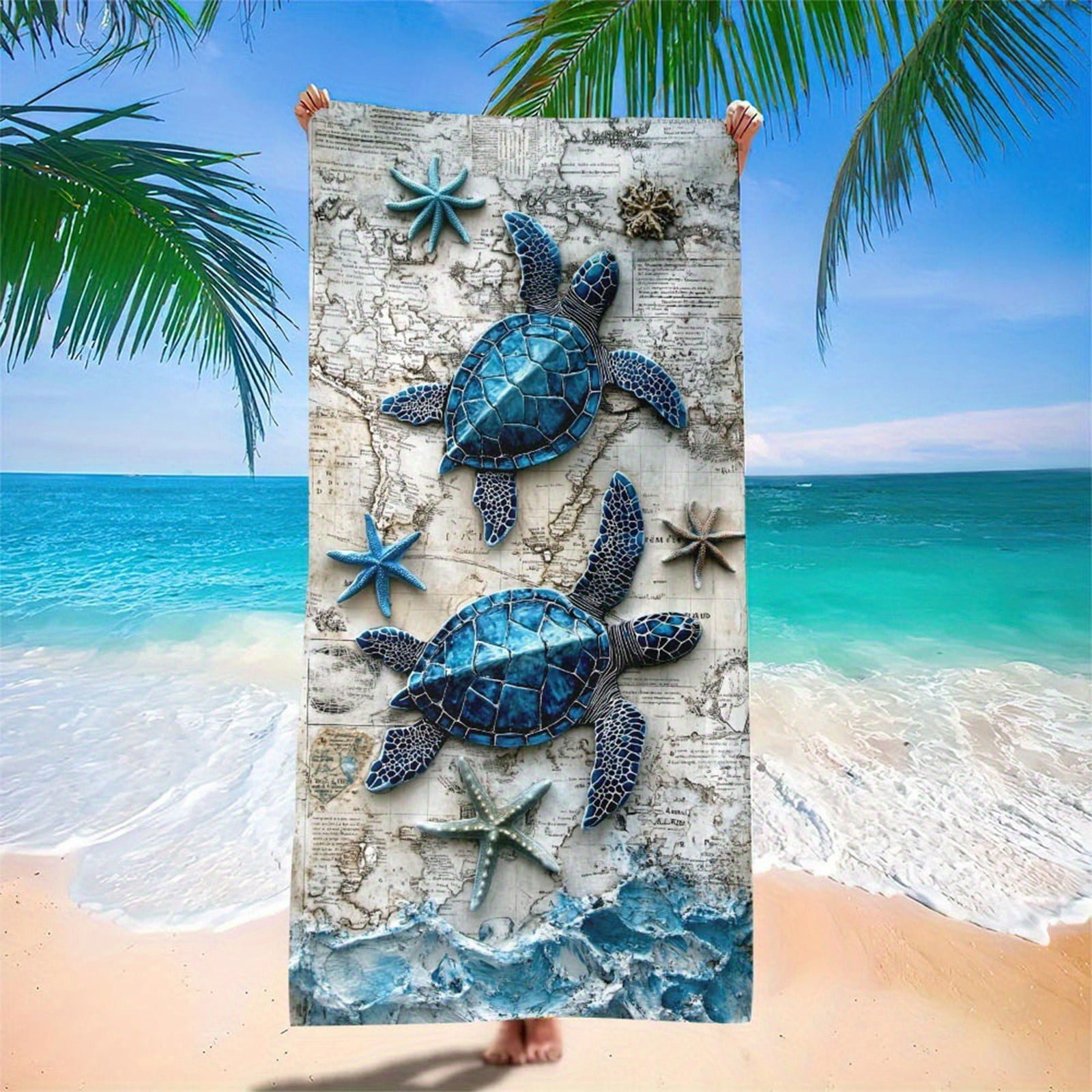Toalla de playa de secado rápido de terciopelo de doble cara de fibra ...