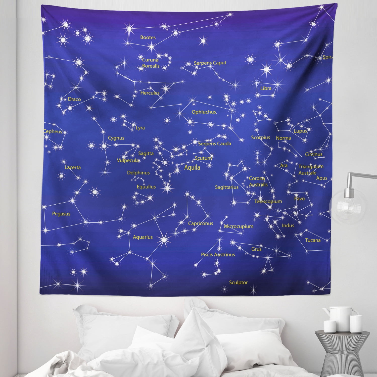 Constellation Tapestry, Astronomy Science Names of Stars Zodiac Signs ...
