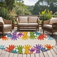 Cartoon Colorful Hands 6FT Round Area Rugs for Living Room Cute ...