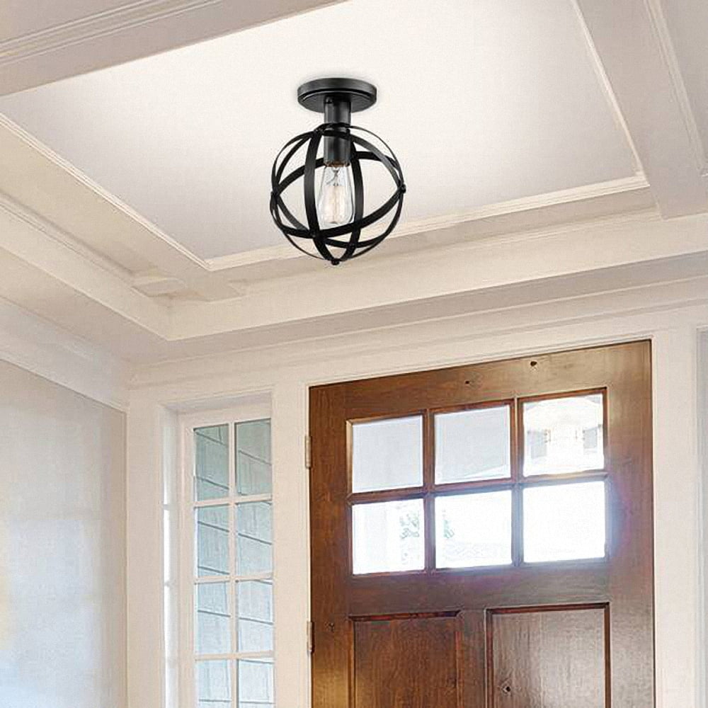 Globe Ceiling Light Fixture, Semi-Flush Mount Ceiling Light with Mini ...