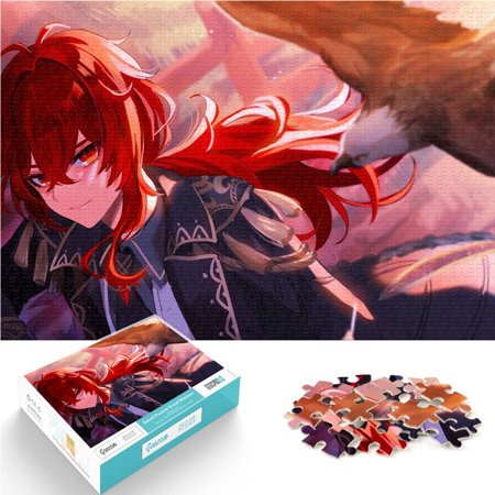 Genshin Impact Hu Tao 1000 Piece Circular Puzzle Brain Intelligence Challenge 26.5"x26.5" Great ...