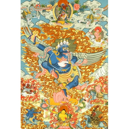 Garuda Tibetan thangka paper poster 14" x 20" | Walmart Canada