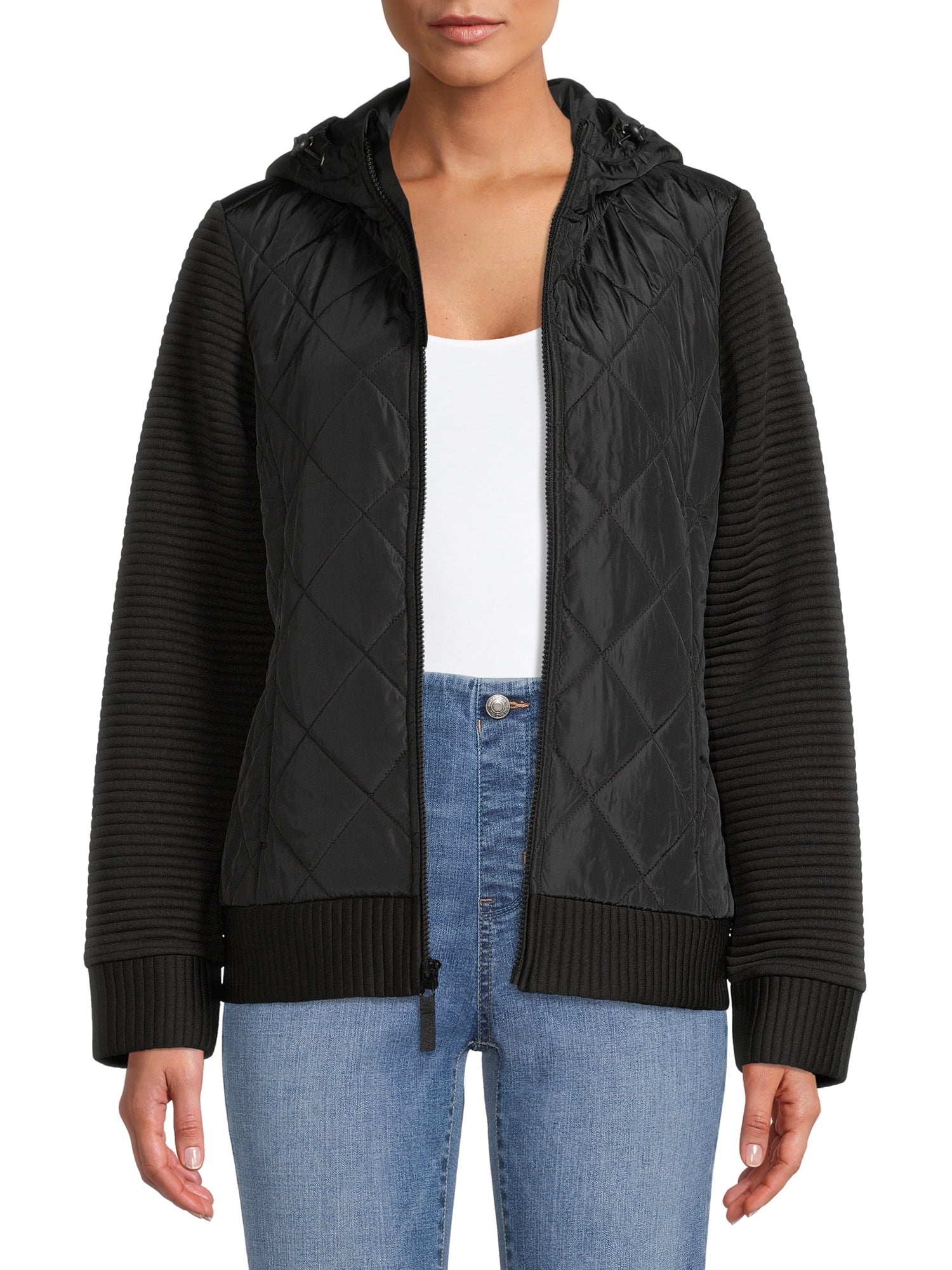 Time and Tru Women's and Plus Quilted Ottoman Jacket – Walmart ...